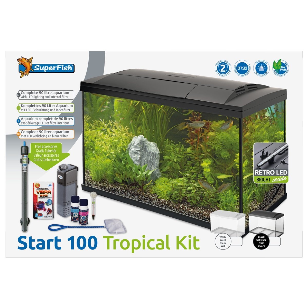 SuperFish START 100 Tropical Kit Schwarz – 105L Aquarium Set, € 149,99